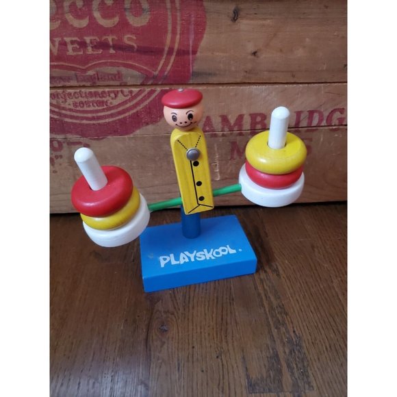Playskool | Toys | Vintage Wooden Playskool Scale Balance Rings ...